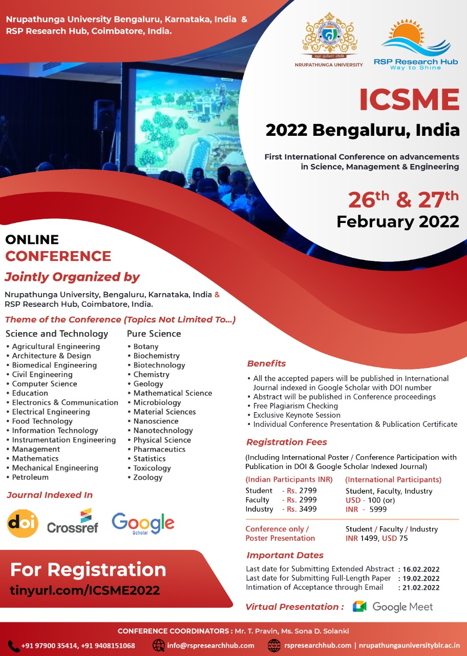 First International Online Conference on Advancements in Science ...